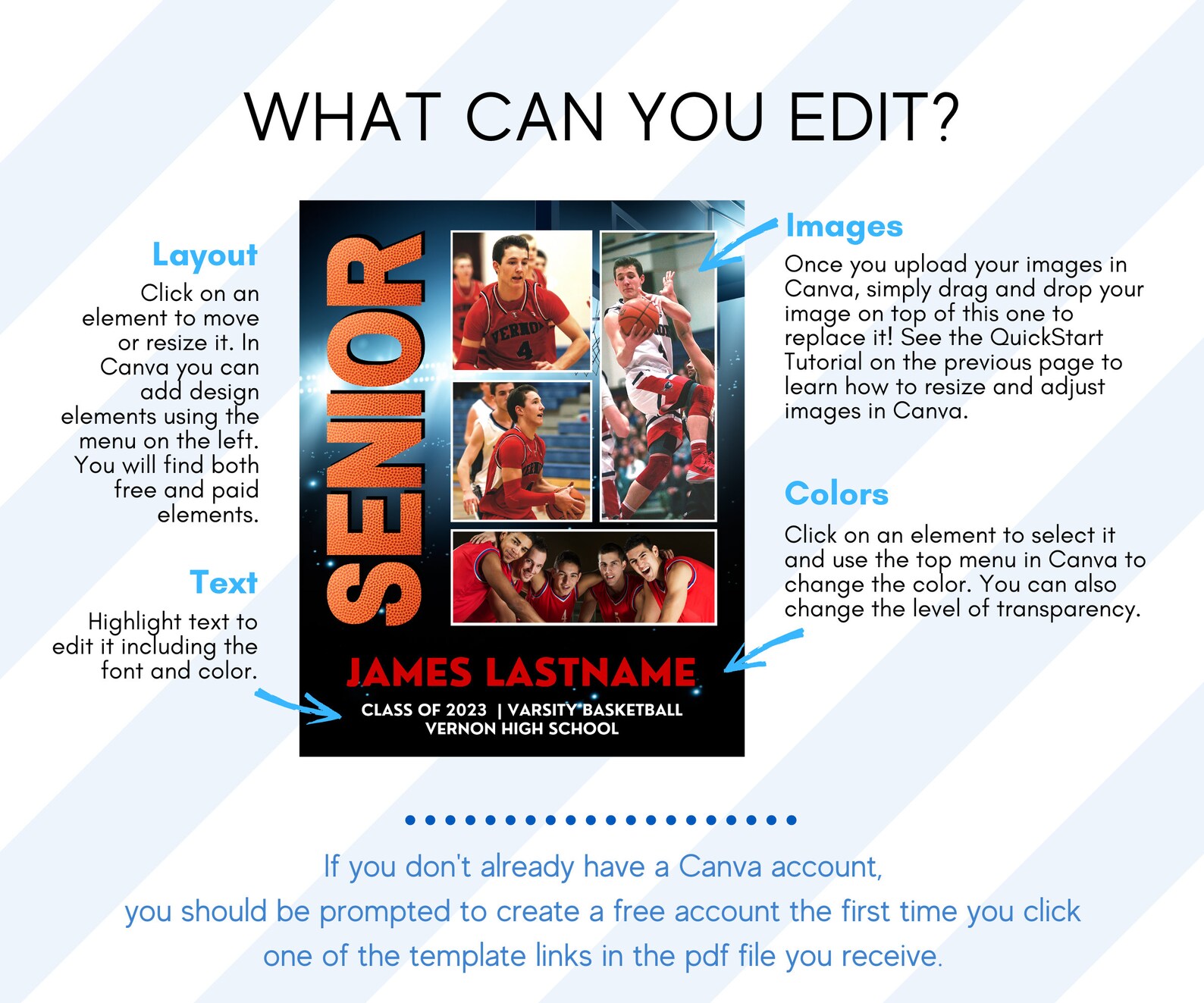 Senior Night Poster TEMPLATE for Basketball High School - Etsy