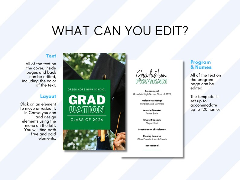 Graduation Ceremony Program Template: High School, Middle School ...