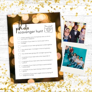Photo Scavenger Hunt for Prom | Printable Scavenger Hunt Activity ...