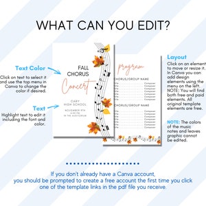 Fall Concert Program Template for Chorus, Orchestra, Band or Piano ...