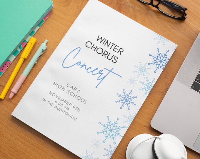 Fall Concert Program Template for Chorus, Orchestra, Band or Piano ...