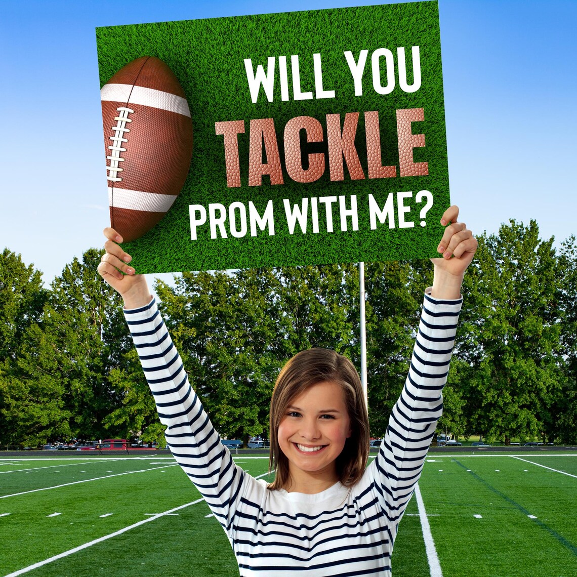 Promposal Poster, Football Theme Prom Invitation, Prom Proposal Ideas ...