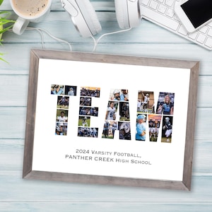 TEAM Photo Collage Template, Team Gift, Coach Thank You Gift, DIY Photo ...