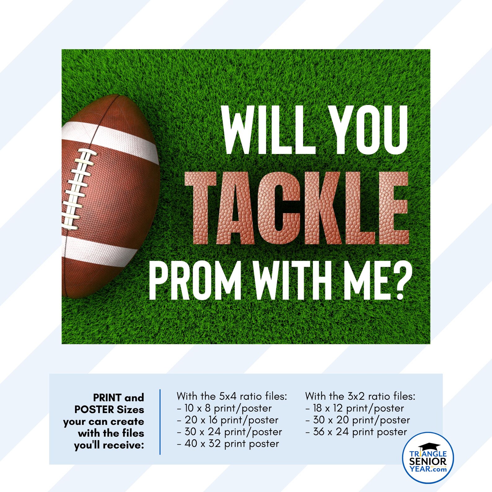 Promposal Poster, Football Theme Prom Invitation, Prom Proposal Ideas ...