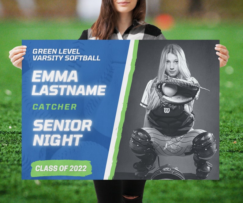 Senior Night Softball Poster Template Softball Senior Night - Etsy