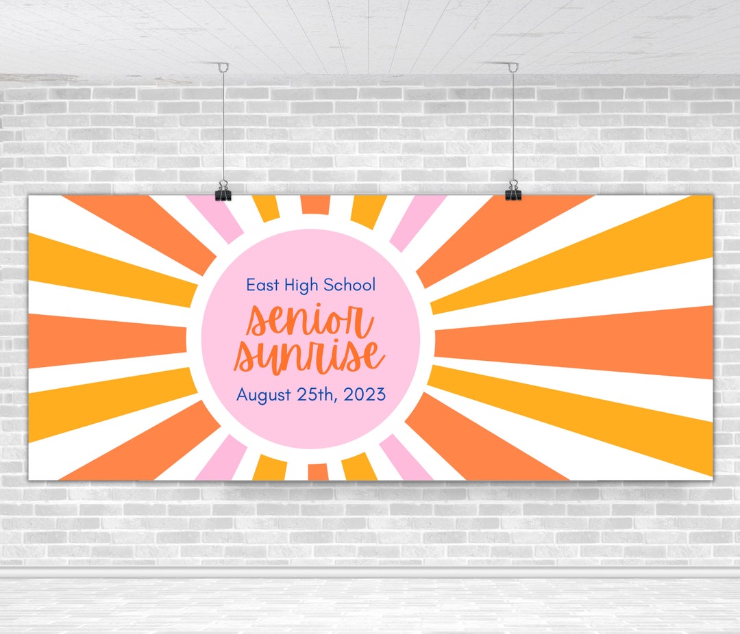 Senior Sunrise or Senior Sunset Banner Template, 6-foot Banner Template ...