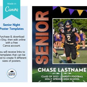Senior Night Poster Template for Football High School Poster - Etsy