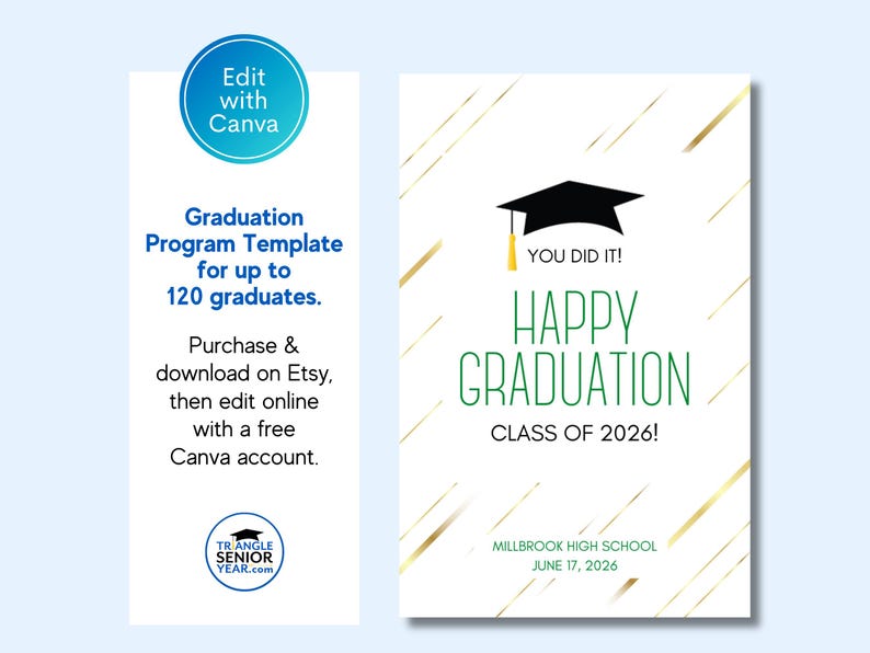 2026 Graduation Program Template, Graduation Ceremony Program, High ...