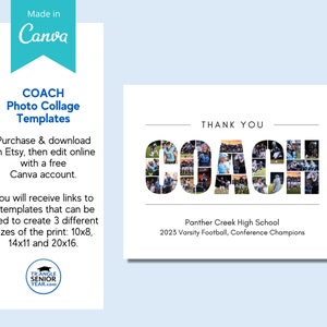 COACH Photo Collage Template, Coaching Thank You Gift, DIY Photo ...
