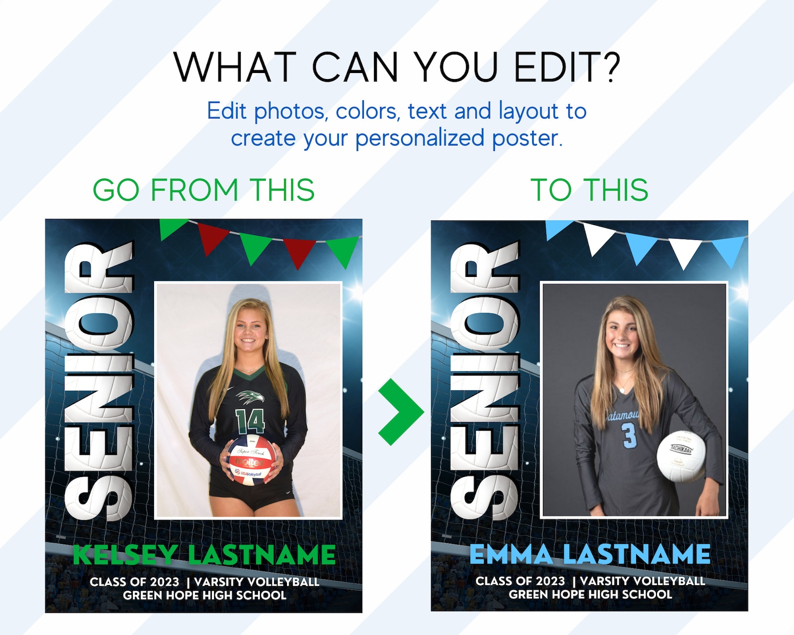 Senior Night Poster Template for Volleyball High School - Etsy