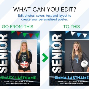 Senior Night Poster Template for Volleyball High School - Etsy