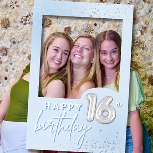 Sweet 16 Photo Booth Prop, Light Blue Selfie Frame for 16th Birthday - Etsy