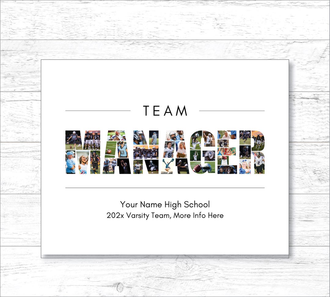 Team MANAGER Photo Collage Template, Manager Thank You Gift, DIY Photo ...