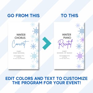 Editable Winter Concert Program Template - Holiday & Christmas Music ...