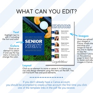 Field Hockey Senior Night Program Template (digital Download) - Etsy