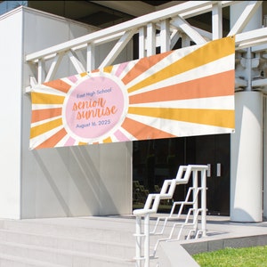 Senior Sunrise or Senior Sunset Banner Template, 6-foot Banner Template ...