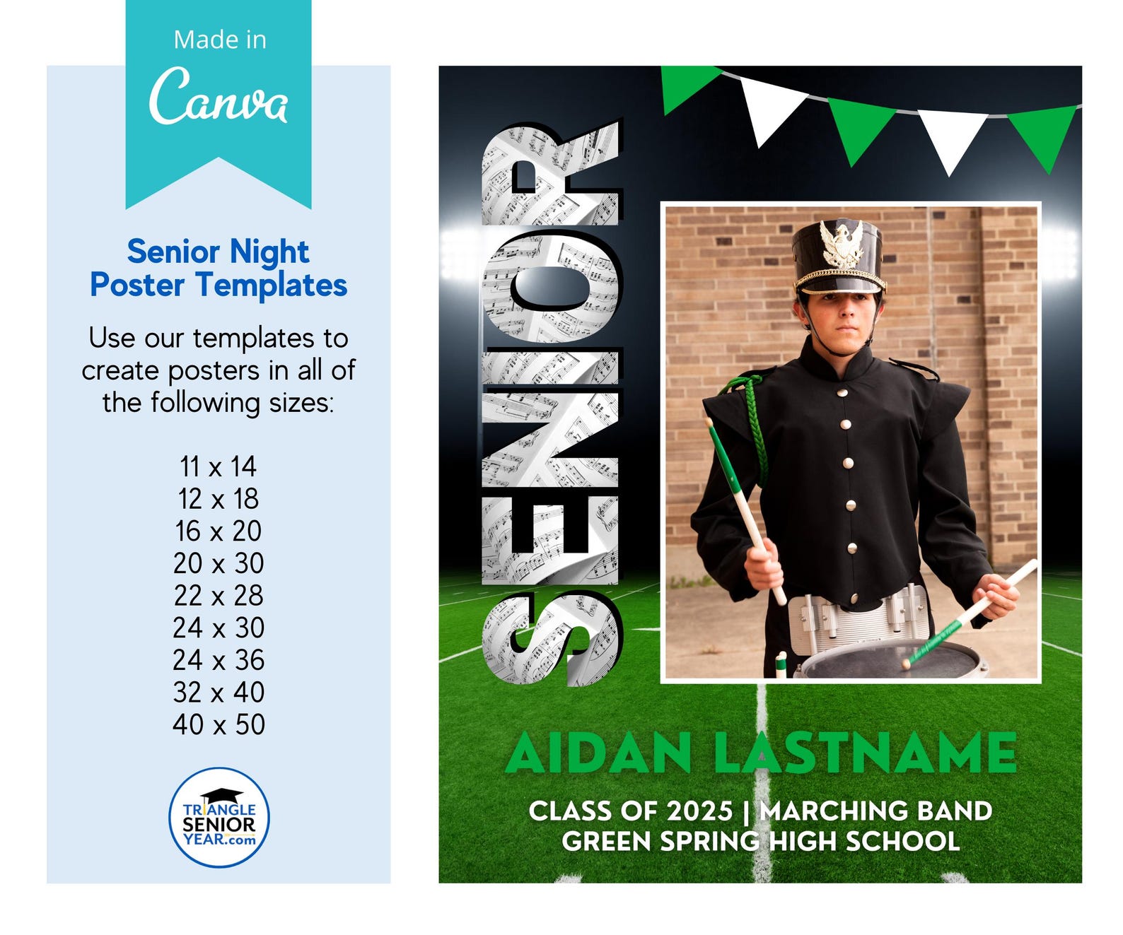 Marching Band Senior Night Poster Template: Customizable Canva Design ...