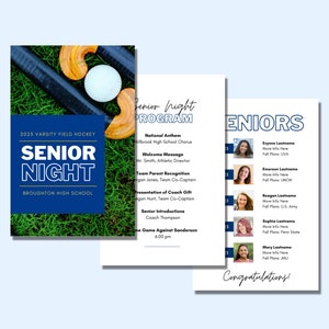 Field Hockey Senior Night Program Template (digital Download) - Etsy