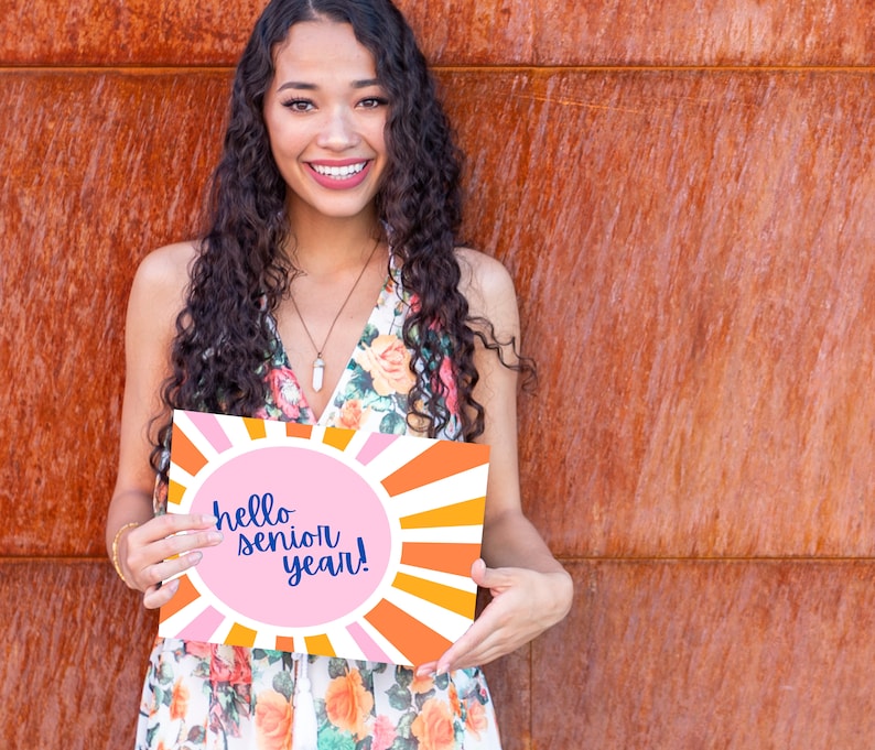 Hello Senior Year Class of 2026, Printable First Day of School Sign ...