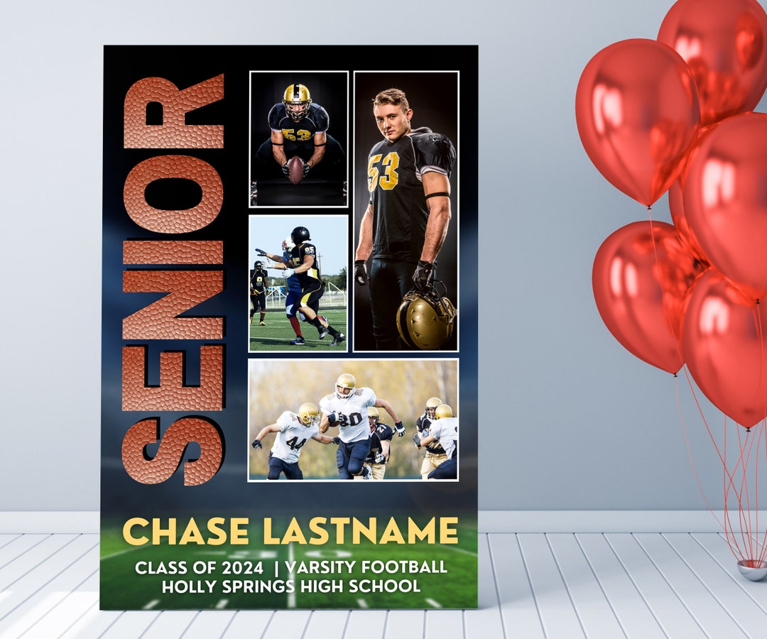 Senior Night Poster Template for Football, High School Poster Template ...