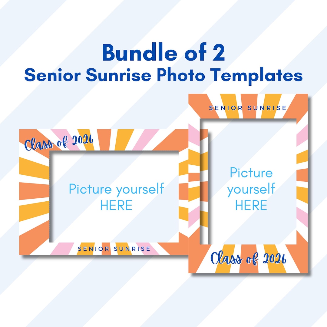 Senior Sunrise Photo Booth Prop Bundle, Selfie Frames for Class of 2026 ...