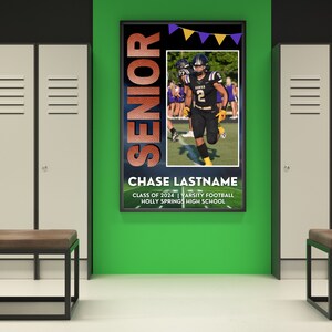 Senior Night Poster Template for Football, High School Poster Template ...