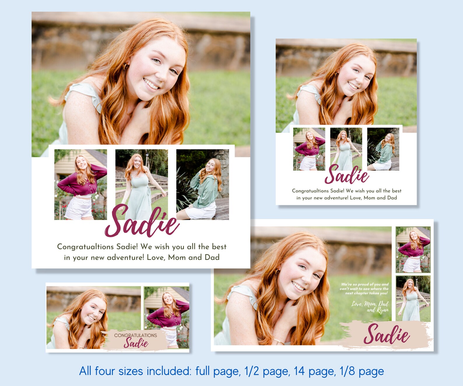 High School Yearbook Ad Templates Senior Year Tribute Ad - Etsy