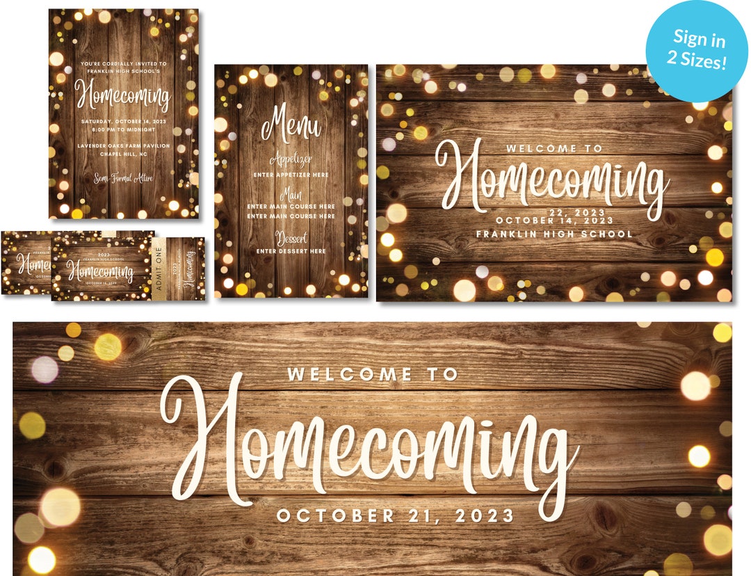 Rustic Template Bundle for Homecoming, Prom or Party: Invitation ...