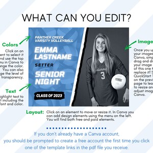 Senior Night Volleyball Poster Template Volleyball Senior - Etsy