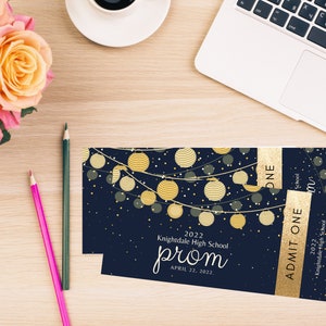 Starry Night Invitation and Ticket Templates for Prom Hoco or - Etsy