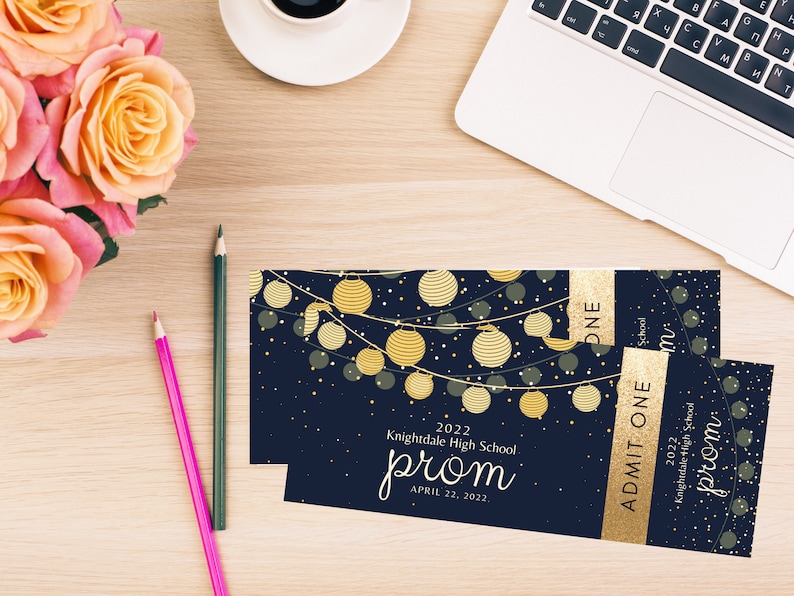 Starry Night Invitation and Ticket Templates for Prom Hoco or - Etsy