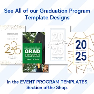 Graduation Program Template for the Class of 2025, Graduation Ceremony ...