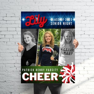 Senior Night Cheer Poster Template Cheerleading Senior Night - Etsy