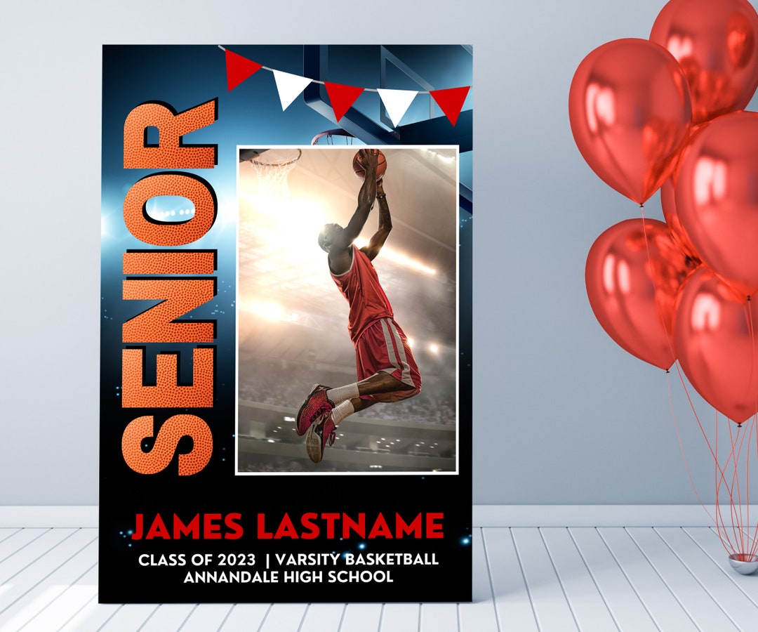 Senior Night Poster Template for Basketball High School - Etsy