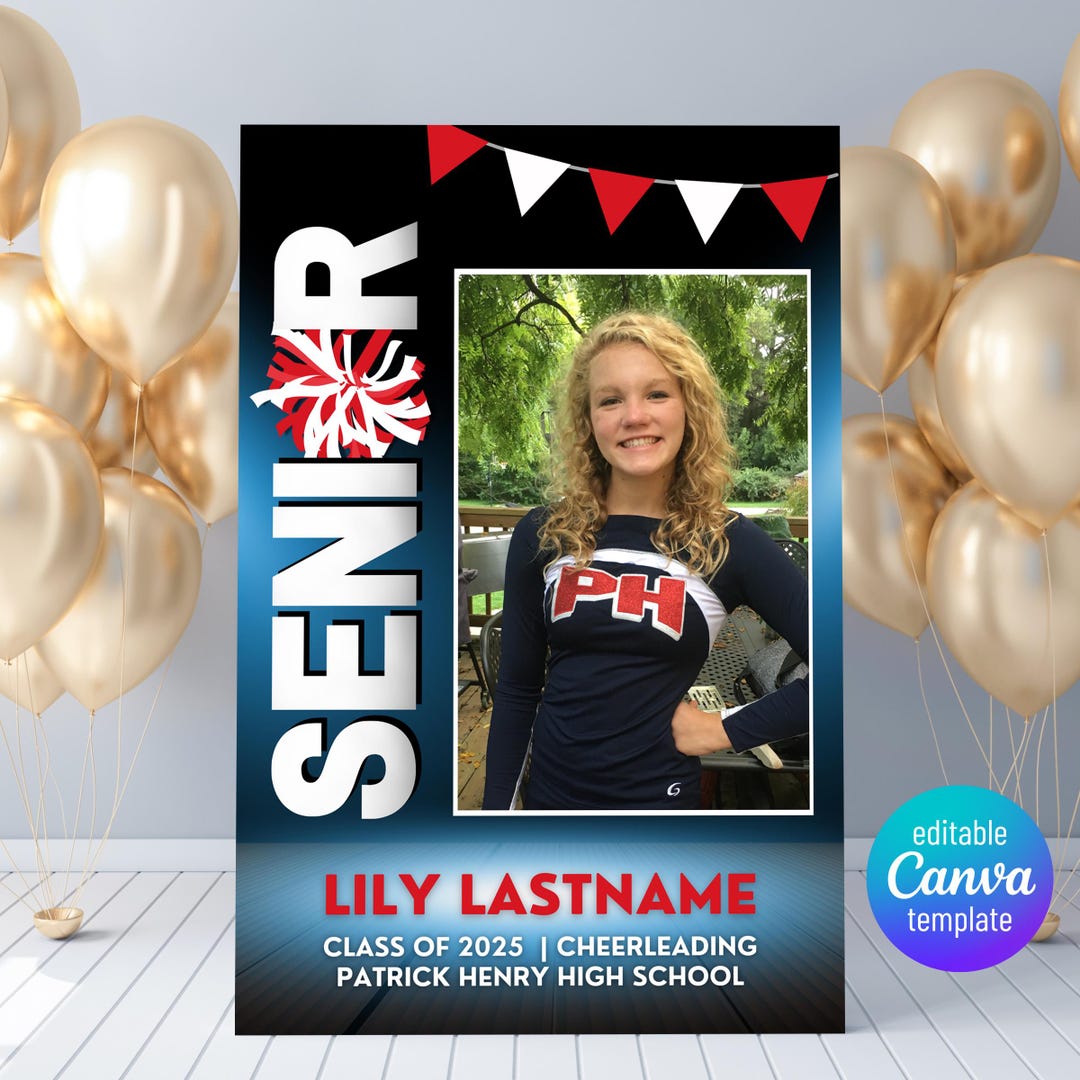 Senior Night Cheer Poster Template, Cheerleading or Dance Team Senior ...
