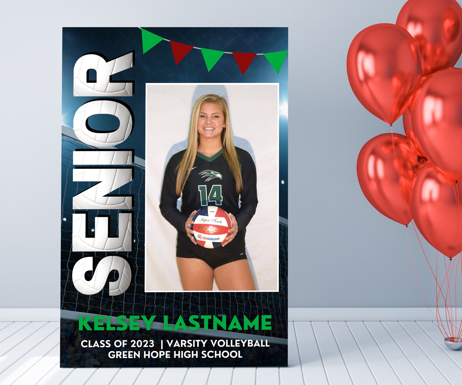 Senior Night Poster Template for Volleyball High School - Etsy