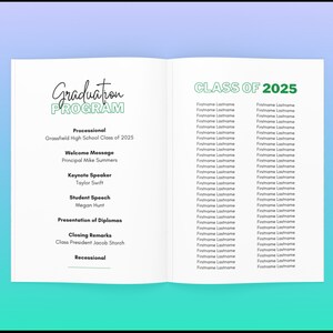 Graduation Ceremony Program Template: High School, College (canva ...
