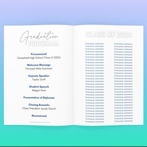 2024 Graduation Program Template, Graduation Ceremony Program, High ...