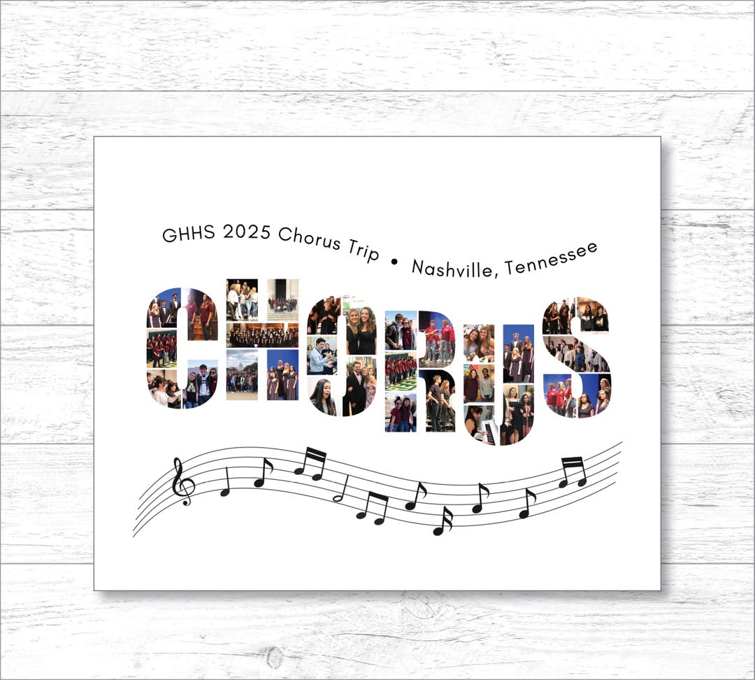 Chorus Photo Collage Template, Chorus Teacher Thank You Gift, Chorus ...