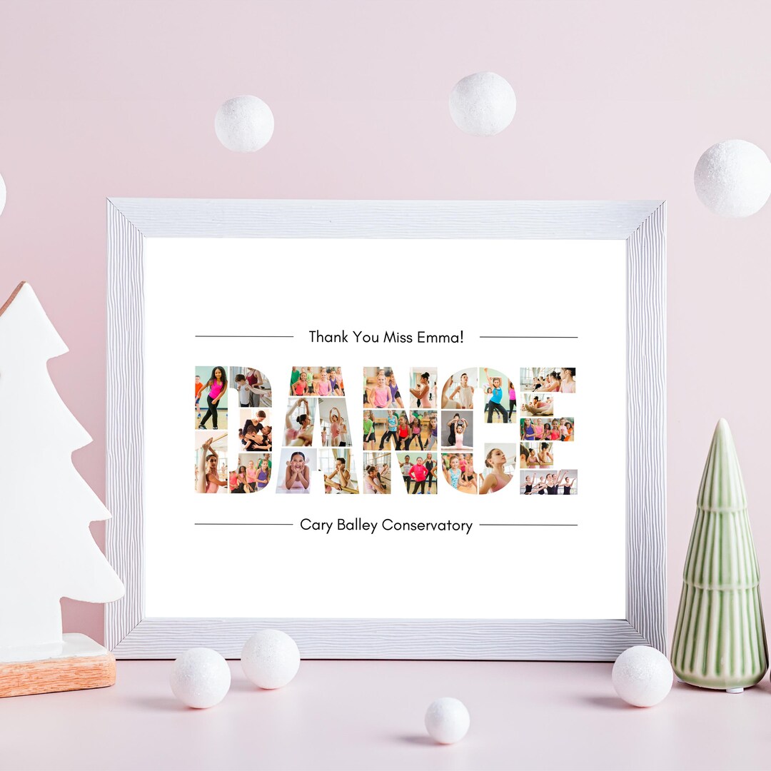 DANCE Photo Collage Template, Dance Teacher or Coach Gift, DIY Dance ...