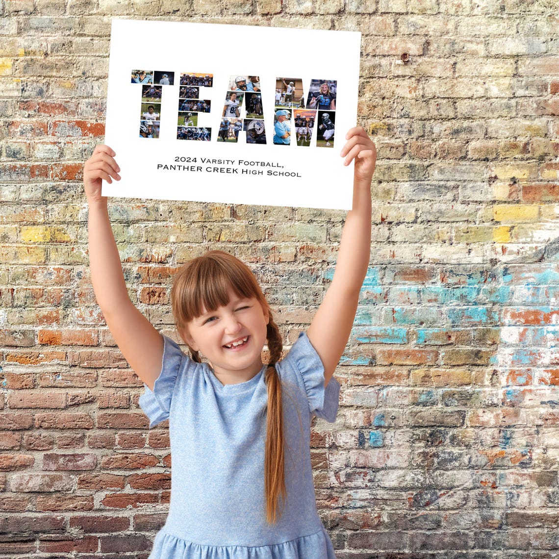 TEAM Photo Collage Template, Team Gift, Coach Thank You Gift, DIY Photo ...