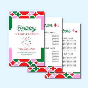 Holiday Concert Program Template for Chorus, Orchestra, Band or Piano ...