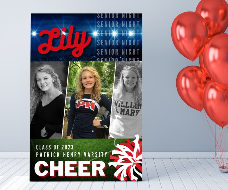 Senior Night Cheer Poster Template Cheerleading Senior Night - Etsy