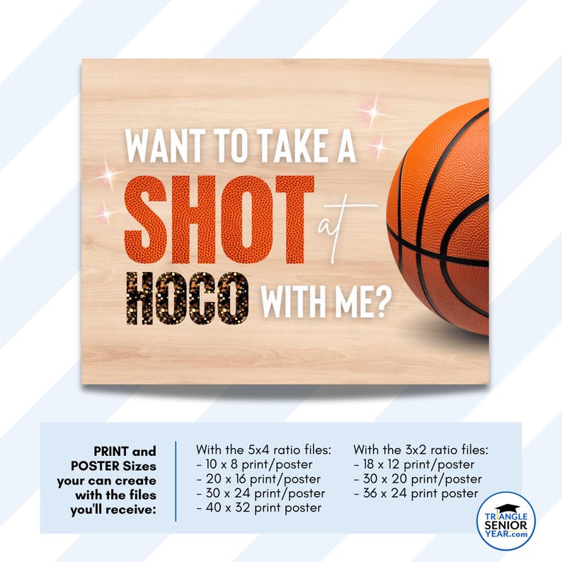 Basketball Promposal Poster: Take a Shot at HOCO (digital Download) - Etsy