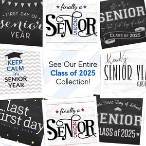 Senior Year Sign for the First Day of School, Class of 2025, Last First ...
