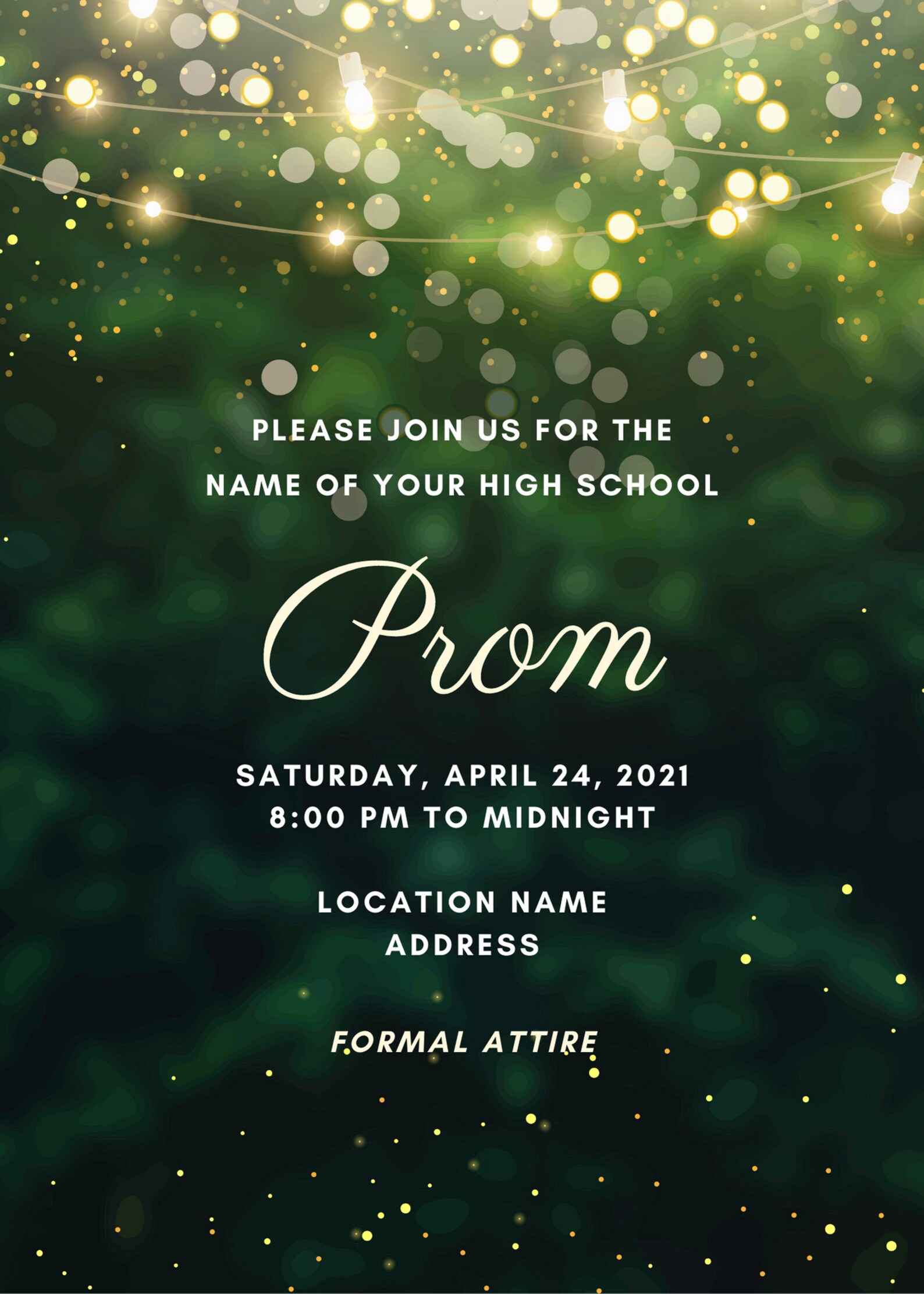 Enchanted Invitation and Ticket Templates for Prom Hoco or - Etsy
