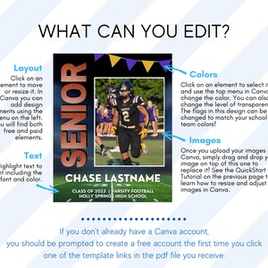 Senior Night Poster Template for Football High School Poster - Etsy