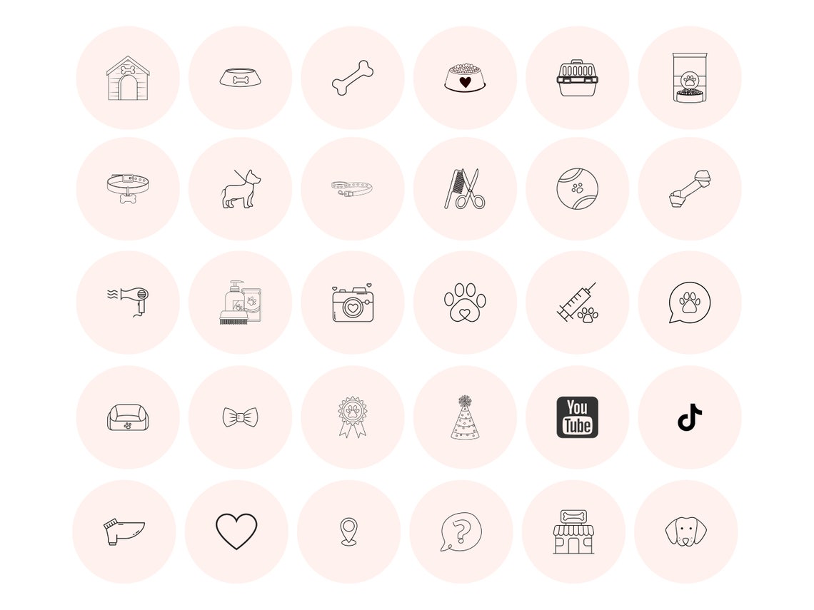 Dog Instagram Highlight Covers Pet Highlight Covers Pink - Etsy