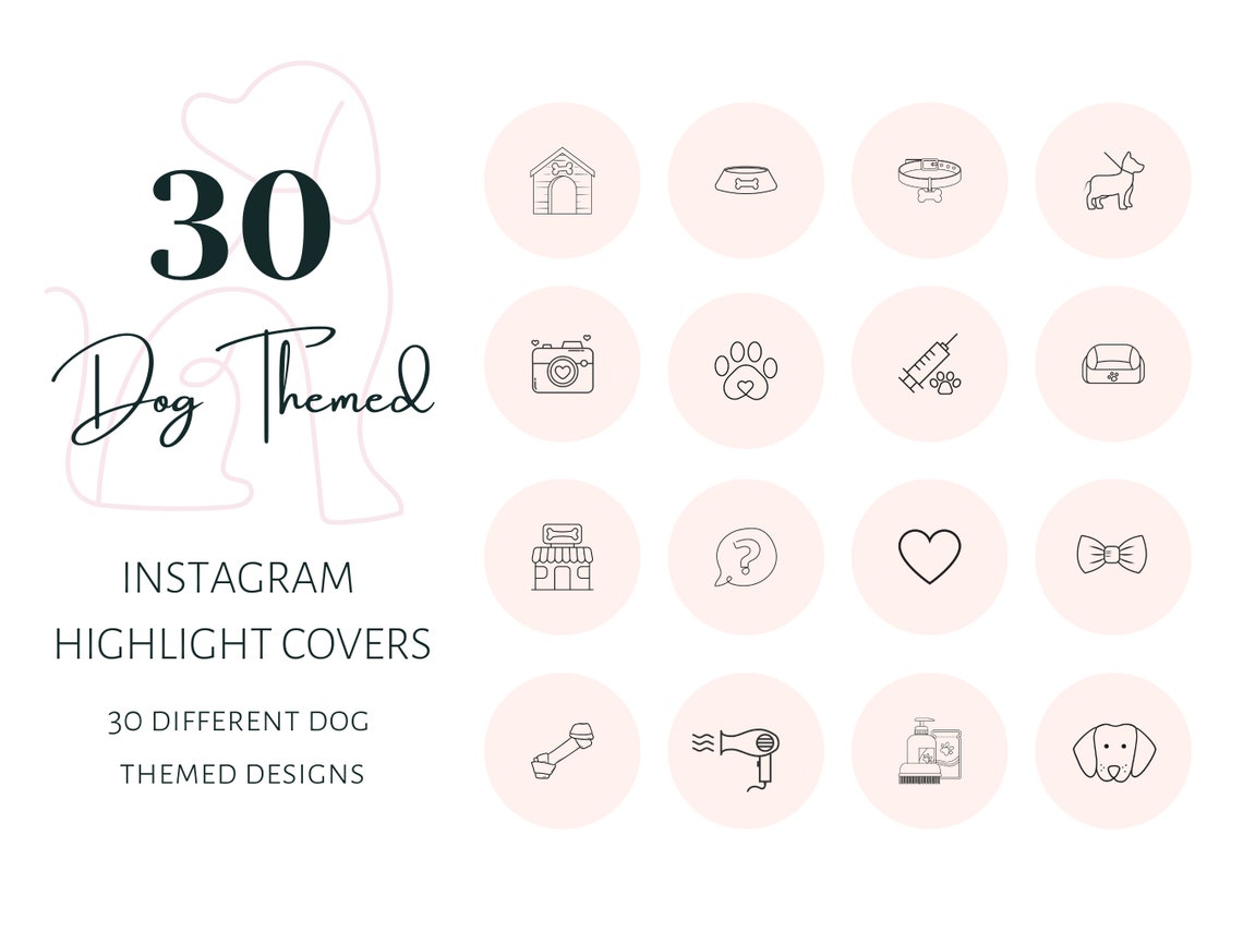 Dog Instagram Highlight Covers Pet Highlight Covers Pink - Etsy