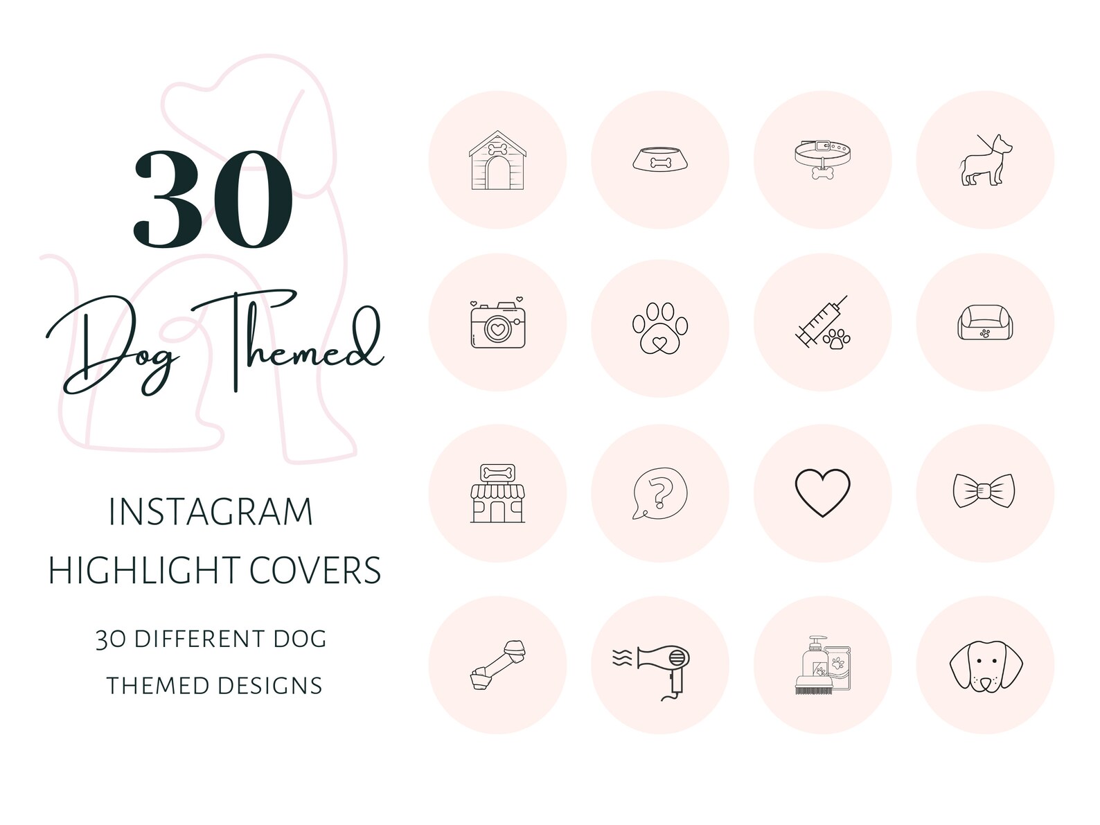 Dog Instagram Highlight Covers Pet Highlight Covers Pink - Etsy